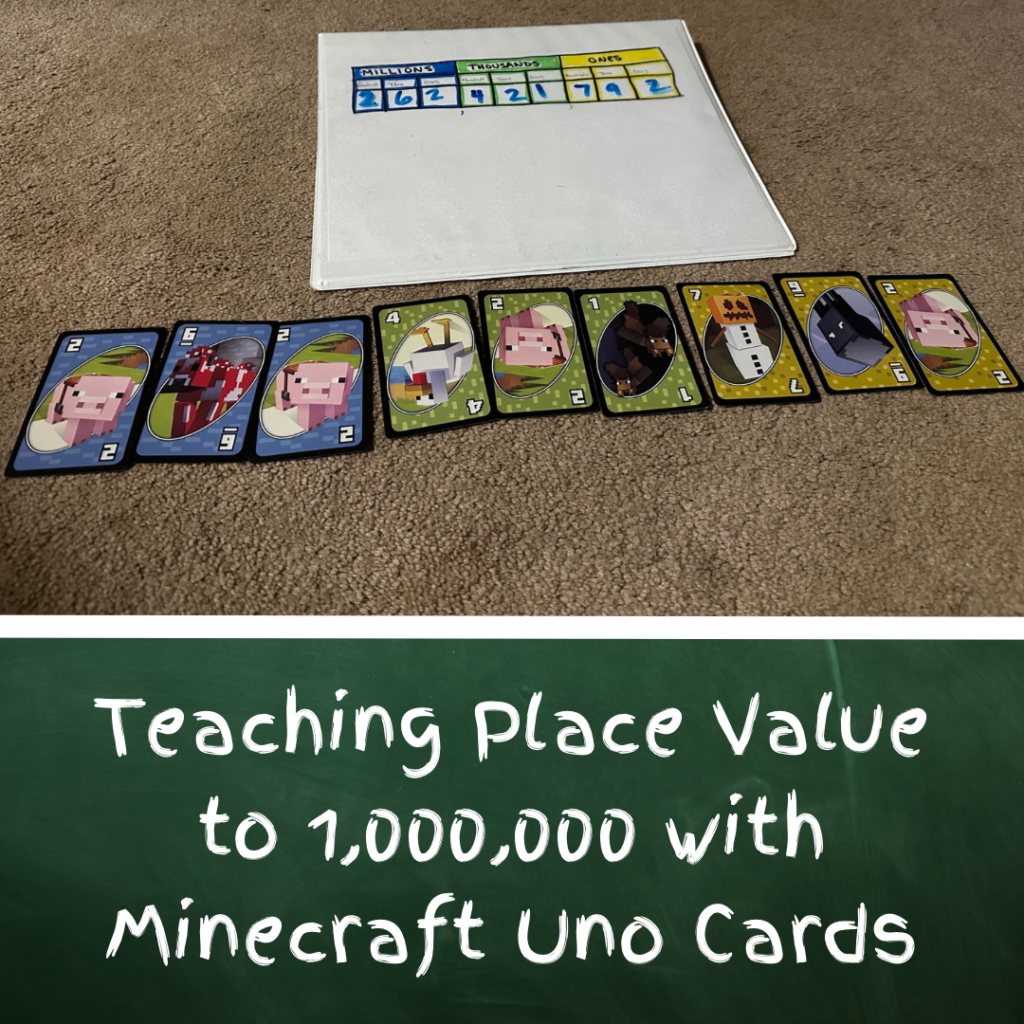 Teaching Place Value to 1,000,000 with Minecraft Uno Cards - Tips of Wisdom