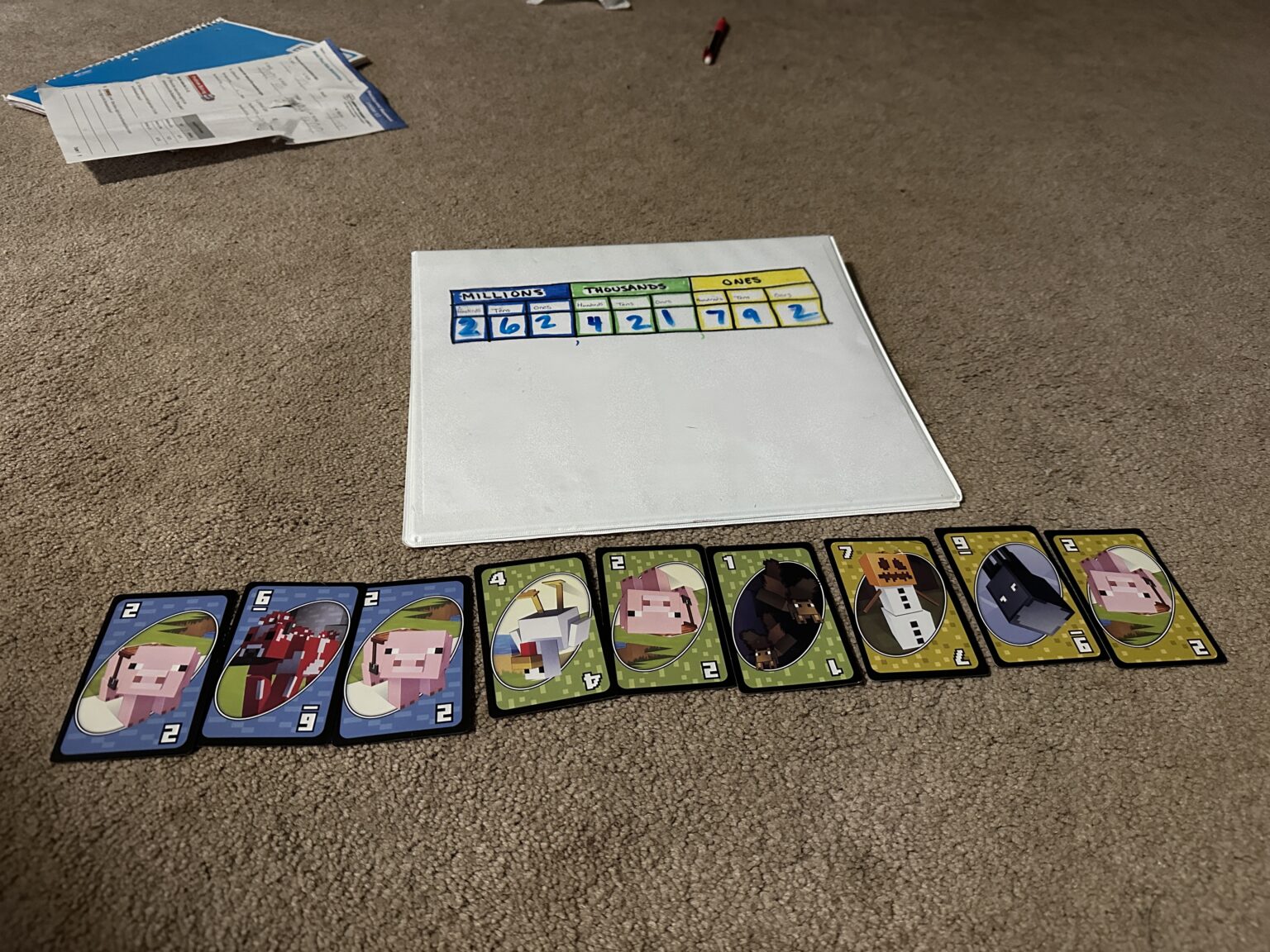 Teaching Place Value to 1,000,000 with Minecraft Uno Cards - Tips of Wisdom