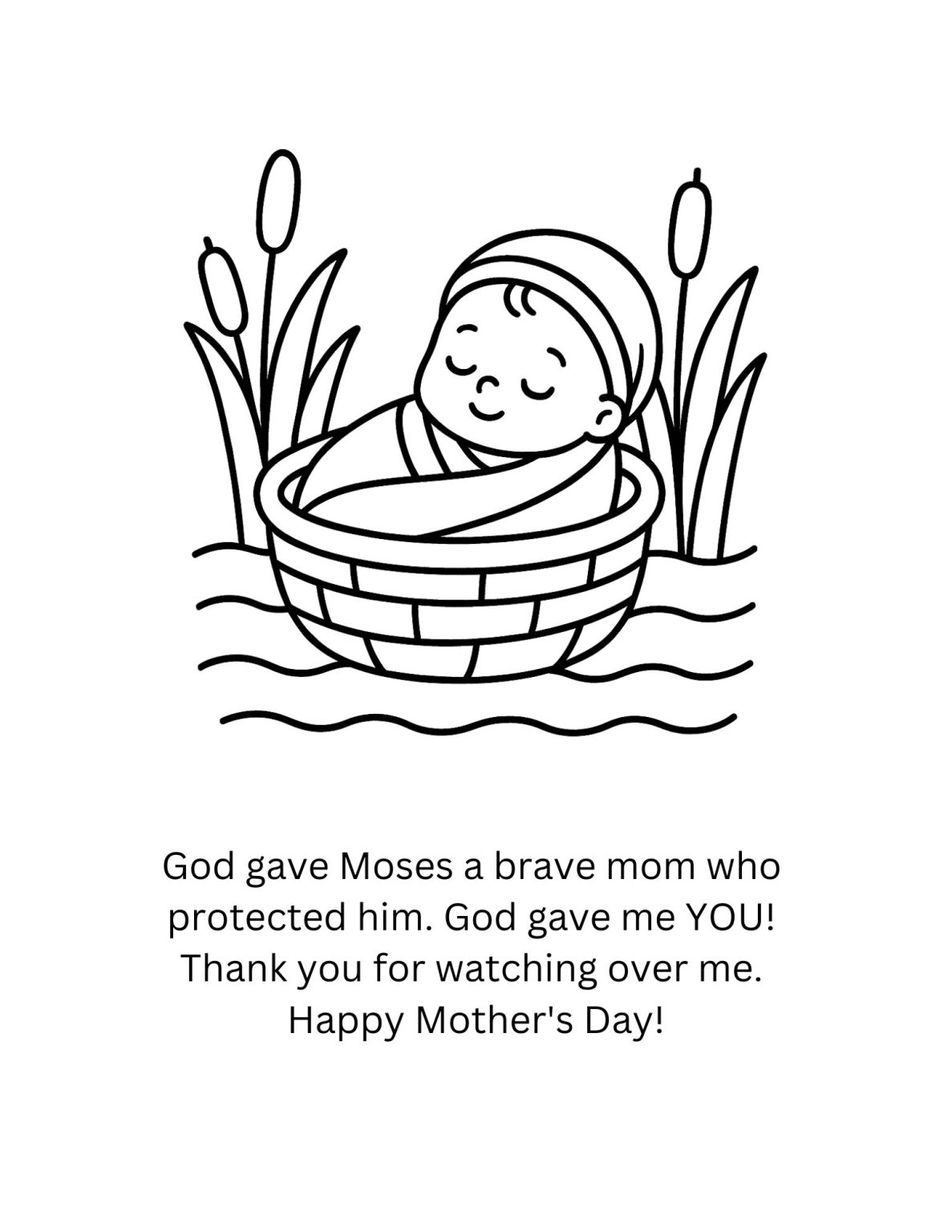 Baby Moses Mother's Day Card Craft (3 Options) - Tips of Wisdom