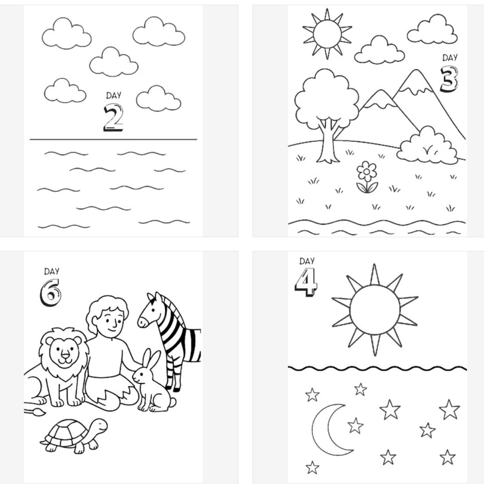 7 Days of Creation Coloring Pages - Tips of Wisdom