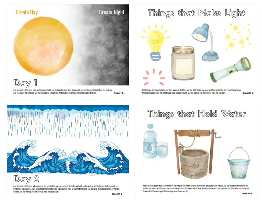 Genesis Creation Story PlayDoh Mats - 14 Interactive Learning Mats for ...