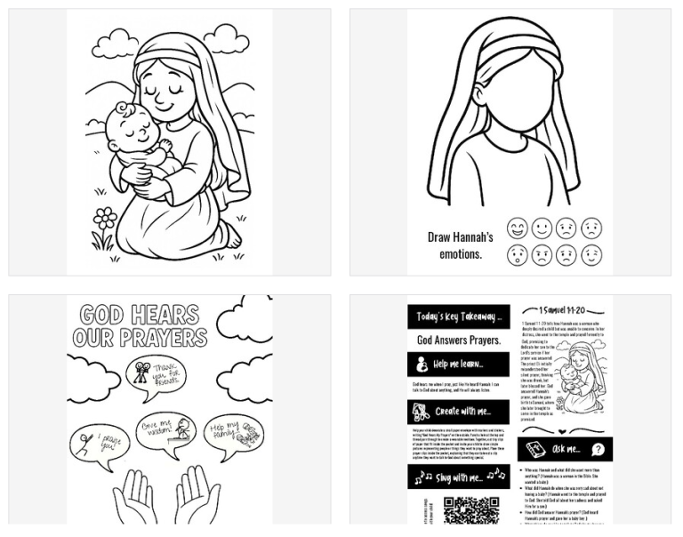 Hannah's Prayer: Interactive Bible Lesson for Kids (1 Samuel 1:1-20 ...