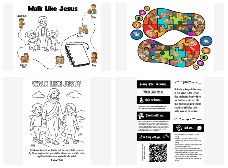 "Walk Like Jesus" | 1 John 2:5-6 Lesson & Activities - Tips of Wisdom